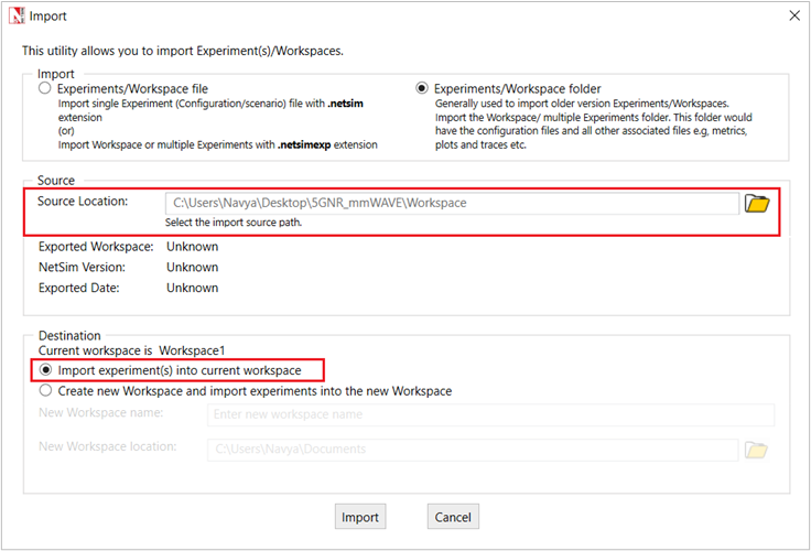 Workspaces and Experiments — NetSim v14.4 Help documentation
